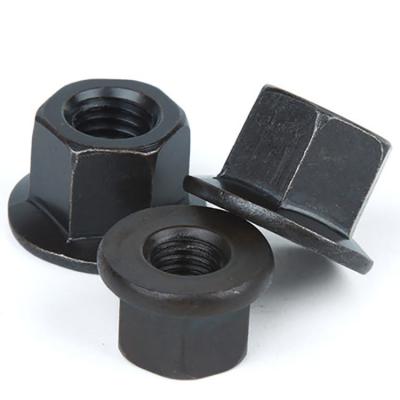 China Grade 8 Black Oxide Coating Large Hexagon Flange Nuts for sale