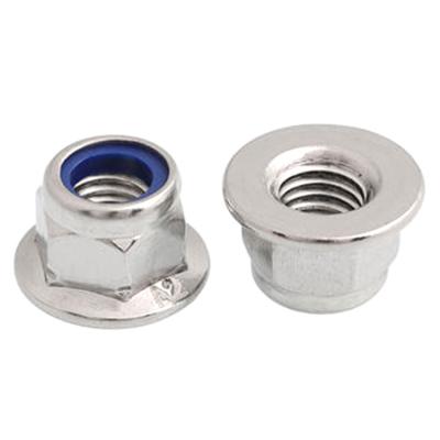 China DIN 6926 Stainless Steel M6 M8 Flange Nylon Nut Nylon Insert Hex Flange Nuts for sale