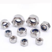 China GB889 Stainless Steel DIN982 Hex Nylon Insert Lock Nut ISO7040 Nylon Insert Lock Nut Prevailing Torque Type Hexagon Nuts for sale