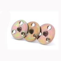 China Colour Zinc Three Hole Round Nut Lock Tee Nut M6 M8 M10 Three Hole Round Base Lock Nut for sale