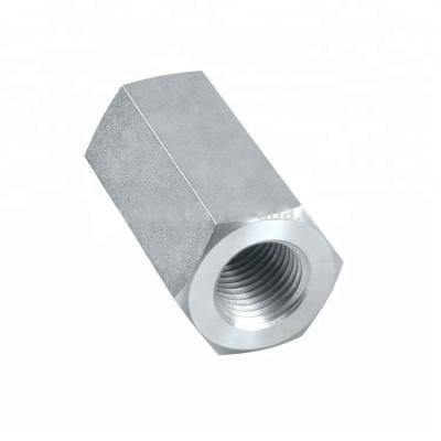 China DIN 6334 ROHS Certificated OEM ACME Hex Long Nut Galvanized for sale