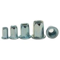 China Flat Head Open End Hex Rivet Nut Blind Riveting Round Head Full Hex Rivet Nuts for sale