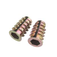 China Zinc Alloy Threaded Furniture Wood Insert Nuts Countersunk Head for sale