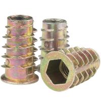 China Zinc Alloy Threaded Furniture Wood Insert Nuts Countersunk Head for sale