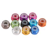 China M2-M5 Aluminum Alloy Lock Loose Lock Nut Locking Self Locking Nylon Ring Color Nut for sale
