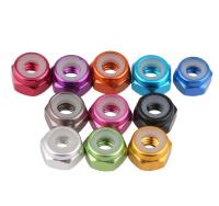 China M2-M5 Aluminum Alloy Lock Loose Lock Nut Locking Self Locking Nylon Ring Color Nut for sale