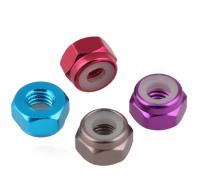 China M2-M5 Aluminum Alloy Lock Loose Lock Nut Locking Self Locking Nylon Ring Color Nut for sale