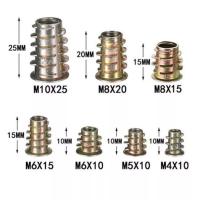 China M4 M5 M6 M8 M10 100pcs For Hexagon Thread Nut Furniture Wood Insert Nut Color Zinc Plated Furniture Nuts for sale