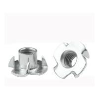 China DIN1624 Carbon Steel Zinc Plated Four Claw Tee Nut Furniture Wood Insert Nut for sale