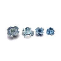 China Tee Nuts With Pronge DIN 1624 Blue White Zinc Tee Nuts With Pronge Four Claw Tee Nut For Furniture for sale