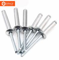 China Colored And Sliver Open Type Domed Head Aluminium Blind Pop Rivets DIN7337 for sale
