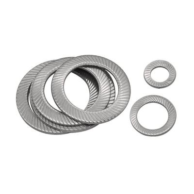China Stainless Steel Serrated Knurled Safety Self Locking Washer With Double Faced Printing M1.6 - M36 for sale