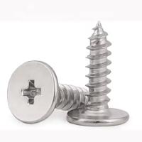 China Inch Stainless Steel Self-tapping Screw With Large Flat Head And Thin Head Phillips Tip for sale
