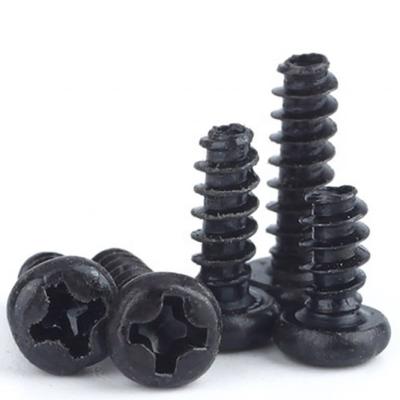 China Cross Recessed Pan Head Tapping Screws M3-M16 Class 12.9 Black Oxide Coating Steel for sale