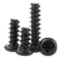 China Cross Recessed Pan Head Tapping Screws M3-M16 Class 12.9 Black Oxide Coating Steel for sale