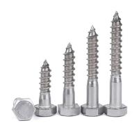 China DIN571 Stainless Steel 316 Hexagon Head Wood Screws For Heavy Duty Applications for sale