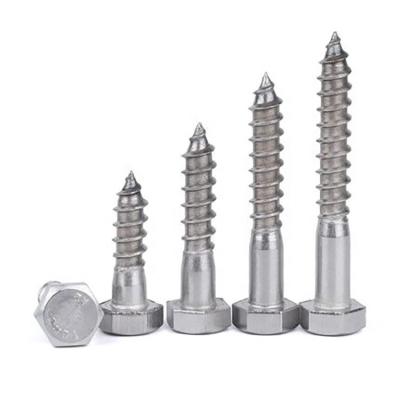 China DIN571 Stainless Steel 316 Hexagon Head Wood Screws For Heavy Duty Applications for sale