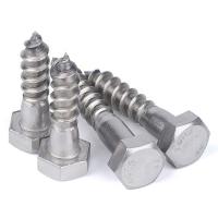 China DIN571 Stainless Steel 316 Hexagon Head Wood Screws For Heavy Duty Applications for sale