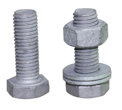 China High Tensile B7 Heavy Hex Bolts And Nuts Manufacturing Hot Dip Galvanized Hex Full Thread Bolt With Nut And Washer for sale