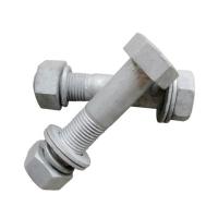 China High Tensile B7 Heavy Hex Bolts And Nuts Manufacturing Hot Dip Galvanized Hex Full Thread Bolt With Nut And Washer for sale