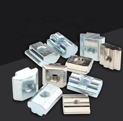China Black Zinc 45 Steel T-Slot Nuts For T-Slots Slide-in Square Sliding Hammer T Nut Imperial Measurement for sale