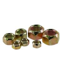 China Imperial Measurement System Grade4 Grade6 Yellow Zinc Plated M4 M6 M8 Steel Metal Hex Locking Nuts for Strong Fastening for sale