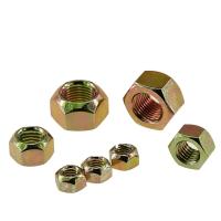 China Imperial Measurement System Grade4 Grade6 Yellow Zinc Plated M4 M6 M8 Steel Metal Hex Locking Nuts for Strong Fastening for sale