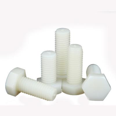 China M6-170mm Nylon Screw Length Nylon Hex Bolt White Hexagon Head Insulated Plastic Bolt for sale