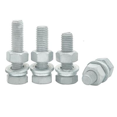 China Galvanized Steel Full Threaded Hexagon Bolts Screw M8 M16 Zinc Plated Fasteners 5/8