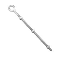 China DIN Standard Strength STAINLESS STEEL M18 X 150mm Oval Eye Bolt Hex Type for Tower Guy Wire ASTM A574 for sale