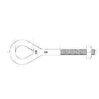China DIN Standard Strength STAINLESS STEEL M18 X 150mm Oval Eye Bolt Hex Type for Tower Guy Wire ASTM A574 for sale
