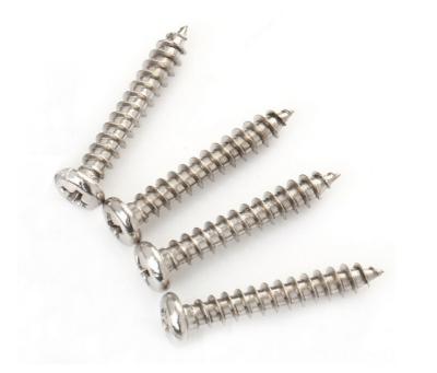 China A2-70 Stainless Steel Pan Head Self Tapping Screws DIN 7981 Metric Sizes for Aluminium Titanium Brass Nickel Bronze M3 M5 for sale