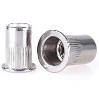 China Metric M3 M4 M5 M6 M8 M10 M12 Zinc and Wax Stainless Steel 304 316 Knurled Round Flat Head Blind Rivet Nut for Products for sale