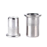 China Metric M3 M4 M5 M6 M8 M10 M12 Zinc and Wax Stainless Steel 304 316 Knurled Round Flat Head Blind Rivet Nut for Products for sale