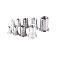 China Metric M3 M4 M5 M6 M8 M10 M12 Zinc and Wax Stainless Steel 304 316 Knurled Round Flat Head Blind Rivet Nut for Products for sale