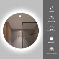 China 10.1'' Touchscreen Smart Mirror , IP65 PCAP Round Led Bathroom Mirrors for sale