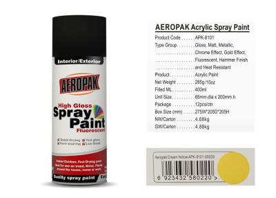 China Spray Paint AEROPAK brand cream yellow color for car with SGS certificate for sale