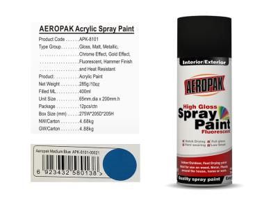 China Metal Aerosol Adhesive Spray Medium Blue Color With REACH Certificate for sale