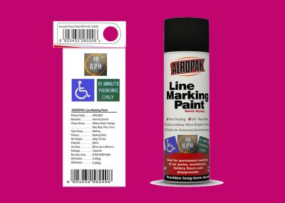 China AEROPAK peach red color 500ml Line Marking Spray Paint with MSDS for street for sale