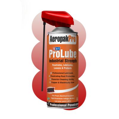 China Aeropak 500ml Aerosol Industrial Strength Multifunction Pro Lubricant Oil Spray Electrically Safe for sale