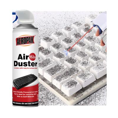 China AEROPAK 500ML Eco-friendly ROHS Certified Tinplate Can Packaging Compressed Gas Air Duster Spray for Electronic Cleaning for sale
