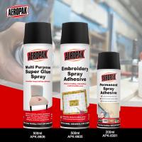 China Aeropak 200ml Aerosol Fabric-Specific Transparent Permanent Adhesive Glue Spray High Spray Coverage for Sealants Adhesives for sale