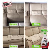 China Aeropak 500ml Mild Formula Deep Cleaning and Restoration Genuine Leather Cleaner Spray for Car Leather Seat and Home Care for sale