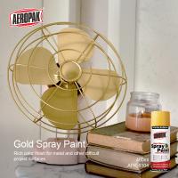 China Aeropak 400ml Acrylic High Gloss Metallic for Wholesale Custom Color OEM Gold Spray Paint Liquid Coating Automotive Home for sale