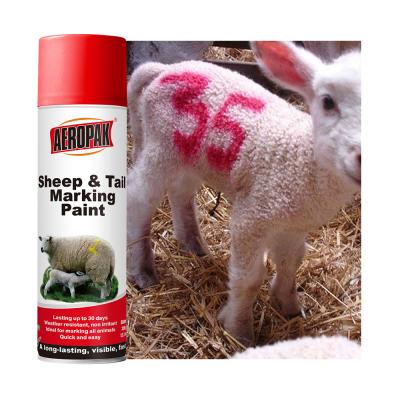 China AEROPAK Liquid Coating Water-based Eco-friendly Washable Non Toxic Sheep Cattle Pig Tail Marking Spray Paint 500ml for sale