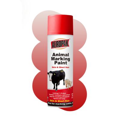 China AEROPAK OEM Aerosol 500ml Wholesale Price Animal Marking Spray Paint Acrylic-based with Different Colors for Skin & Short Hair for sale