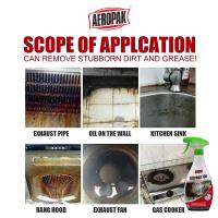 China Aeropak 500ml Custom Kitchen Grease and Smoke Cleaner Spray Quick Removal Heavy Oil Stains OEM & ODM Product for sale