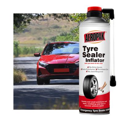 China Aeropak 500ml White Tinplate Aerosol No-Jack Auto Tire Emergency Repair Puncture Seal OEM Factory Tire Sealant Inflator 3-Year for sale