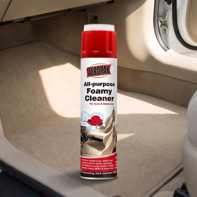 China Aeropak 650ml Car Cleaning Products Multi-Purpose Foam Cleaner for Leather Carpet Furniture for sale