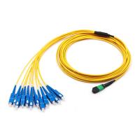 China 12-Fiber MPO to SC Breakout Cable 2.0mm Single Mode OS2 9/125μm OFNP Plenum for 40G/100G Data Centers for sale